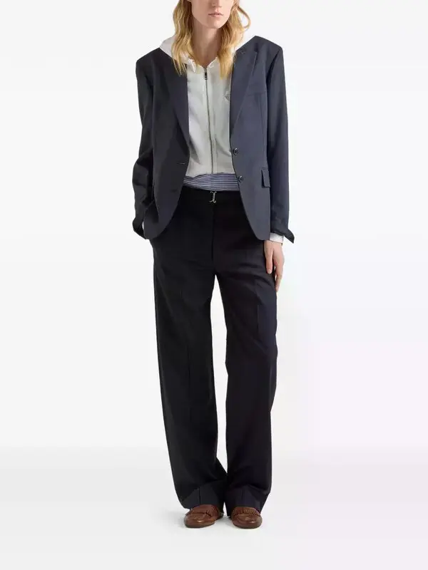 Prada Wool Wide-leg Pants - Blue