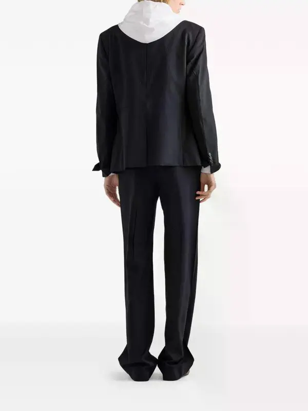 Prada Wool Wide-leg Pants - Blue