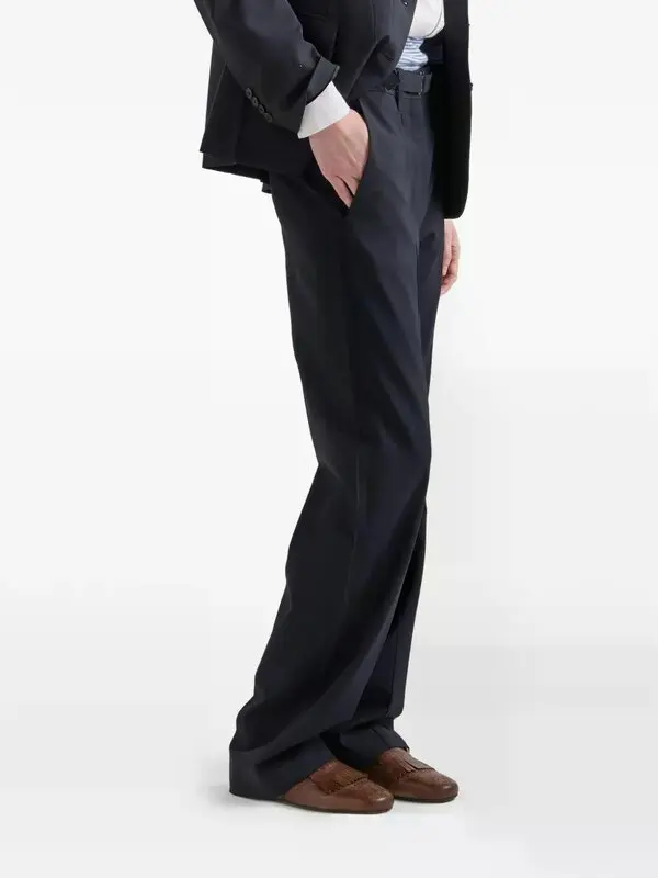 Prada Wool Wide-leg Pants - Blue
