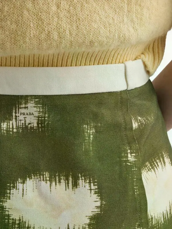 Prada Printed Canvas Straight Skirt