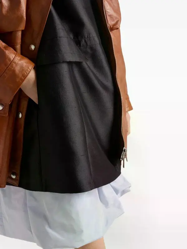 Prada Double Shantung Embroidered Dress - Black