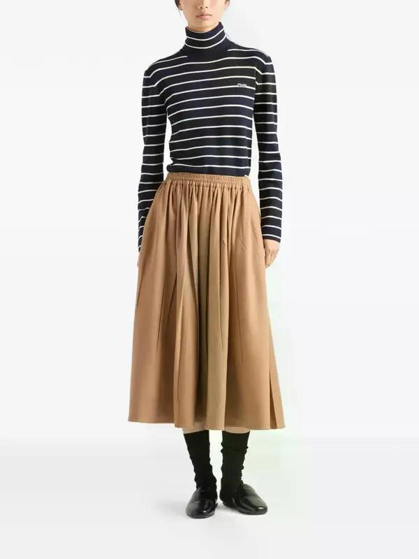 Prada Camel-hair Circle Midi Skirt - Neutrals