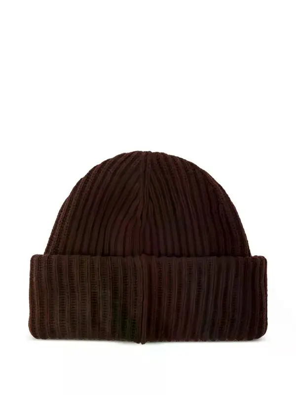 GANNI Ribbed Patch Beanie