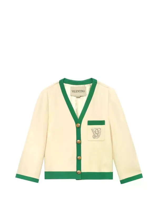 Valentino Garavani V-neck Embroidered Jacket