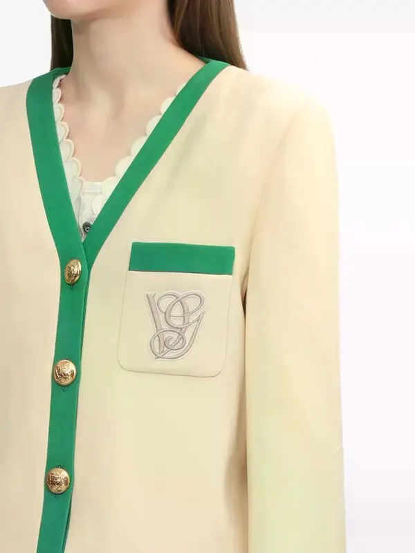 Valentino Garavani V-neck Embroidered Jacket