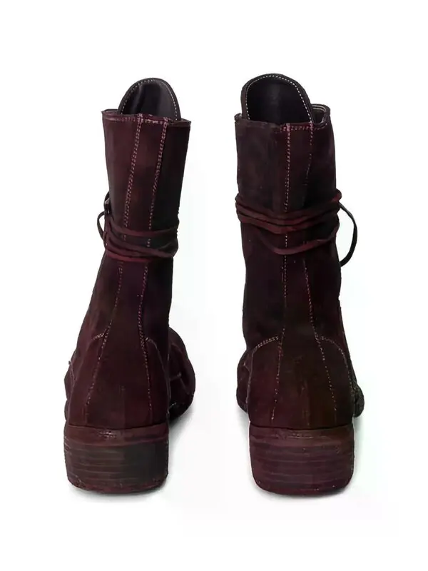 Guidi Burgundy Suede Lace-up Boots