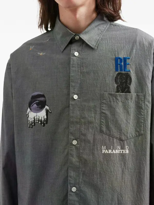 Undercover Patch-appliqué Pocket Shirt - Grey