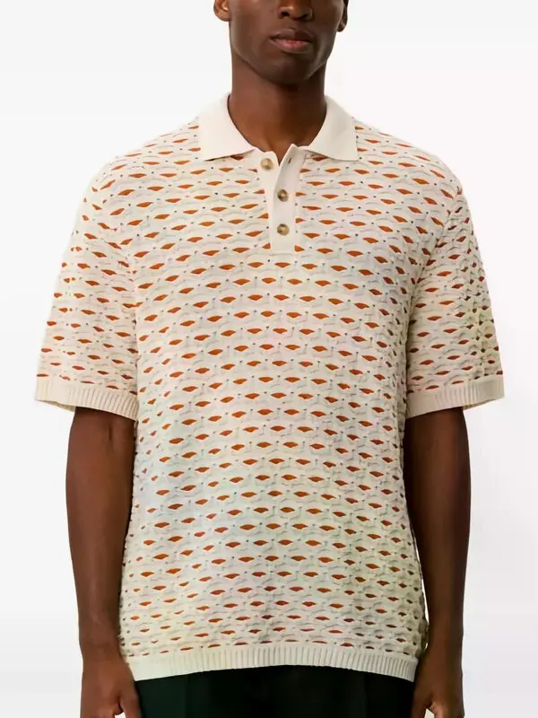 LES DEUX Esmay Openwork Polo Shirt - Neutrals
