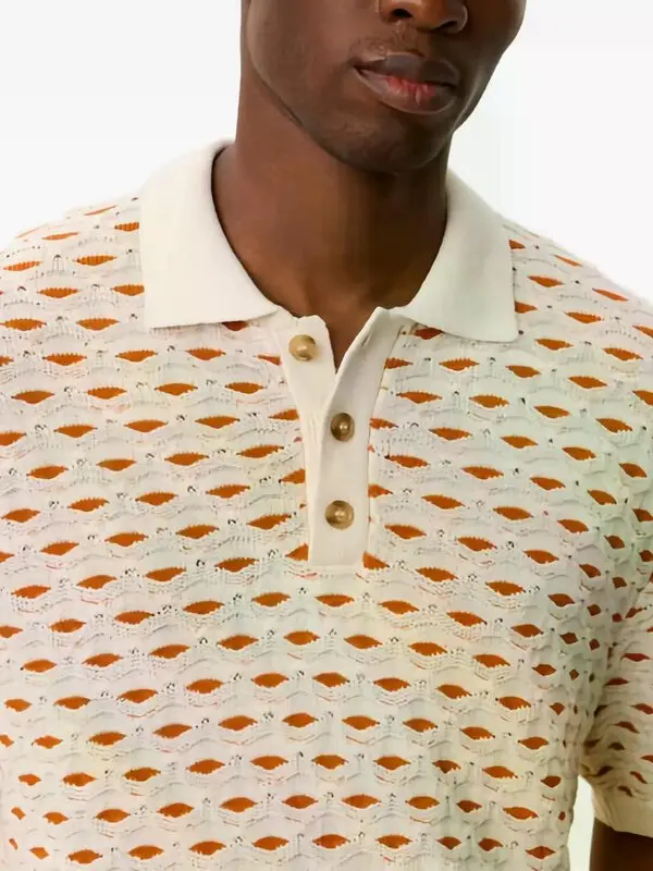LES DEUX Esmay Openwork Polo Shirt - Neutrals