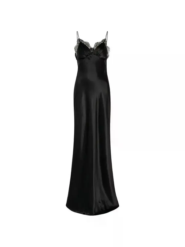 NILI LOTAN Sylas Lace-detail Maxi Dress - Black