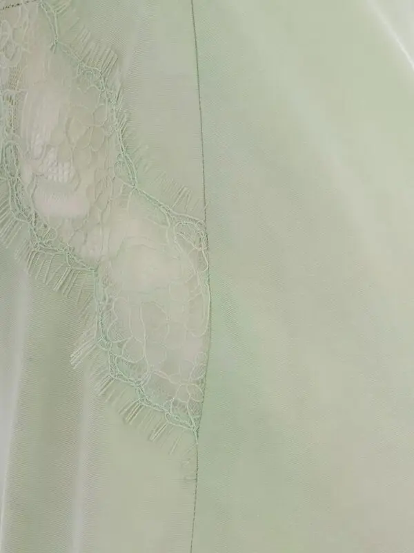 Pinko Sleeveless Lace-detail Twill Top - Green