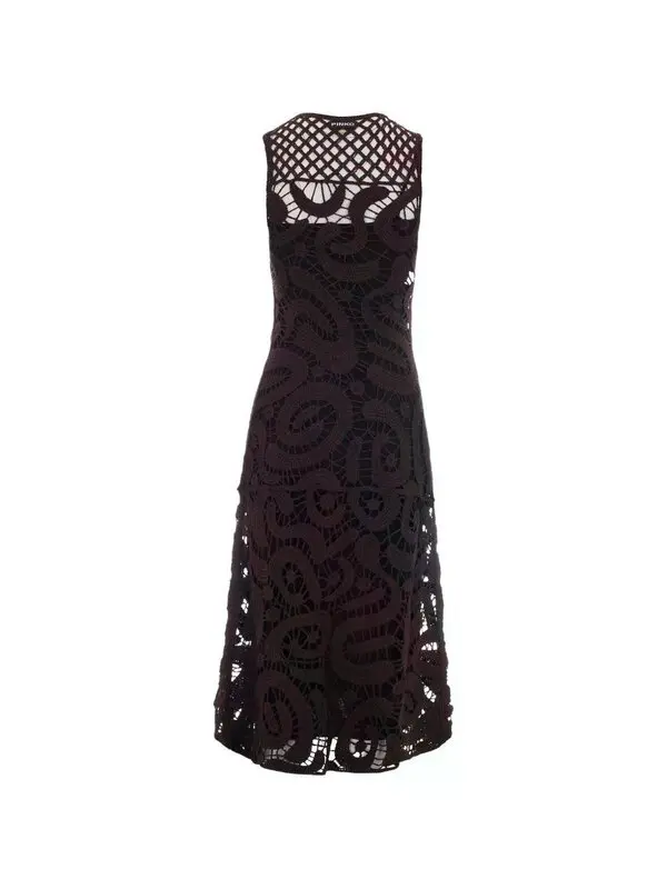 Pinko Sleeveless Crochet Detail Midi Dress