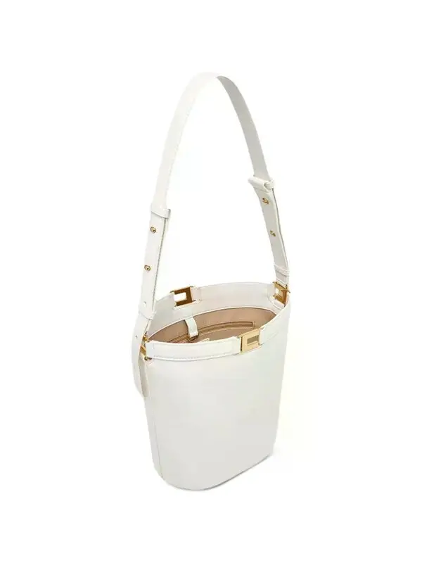 Elisabetta Franchi Logo Detail Shoulder Bag - White
