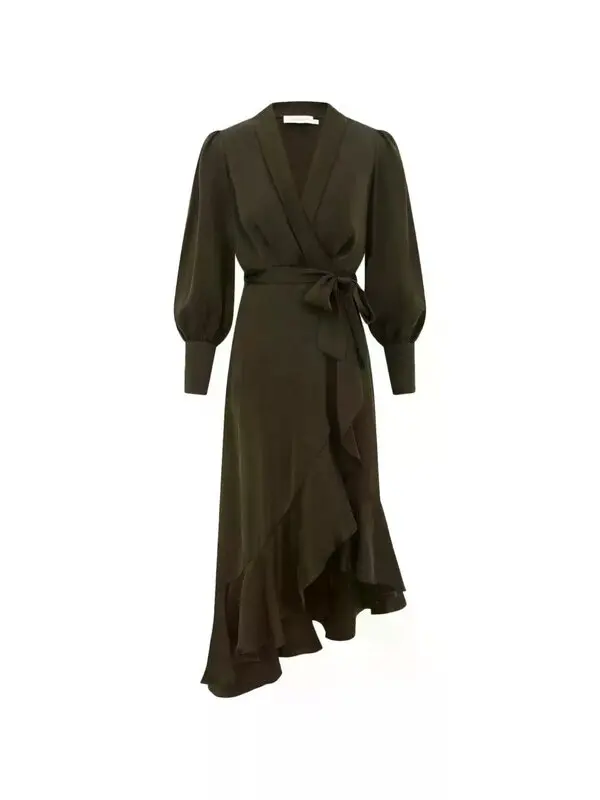Zimmermann Midi Wrap Dress - Green