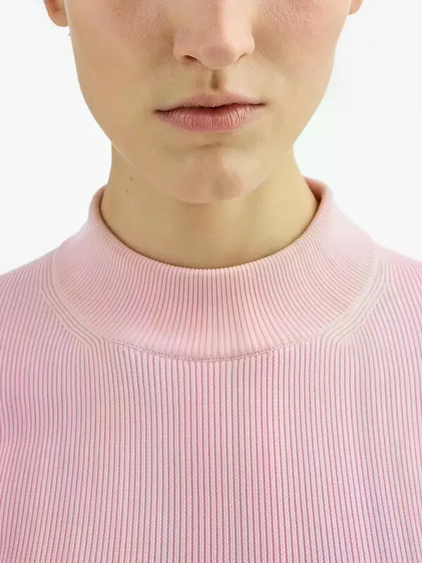 JIL SANDER Mock-neck Ribbed Knit Sweater