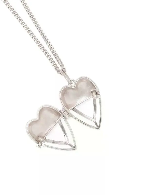 CAPSULE ELEVEN Heart-pendant Emerald Necklace - Silver