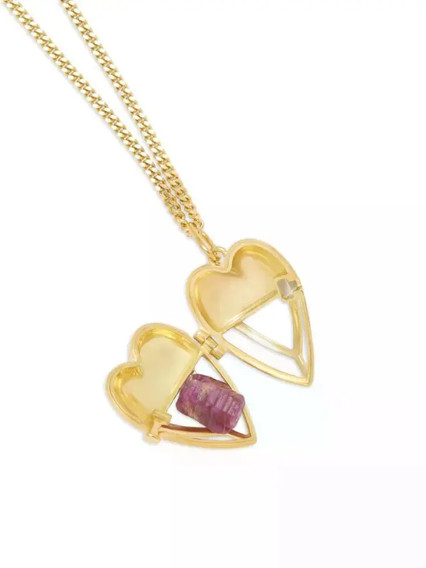 CAPSULE ELEVEN Heart-pendant Ruby Necklace - Gold