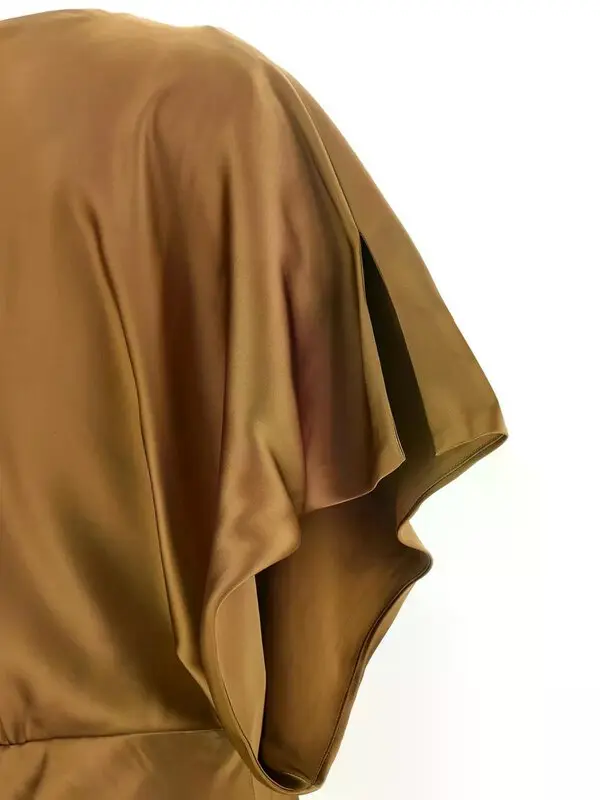 Norma Kamali Draped-sleeves Maxi Dress - Neutrals