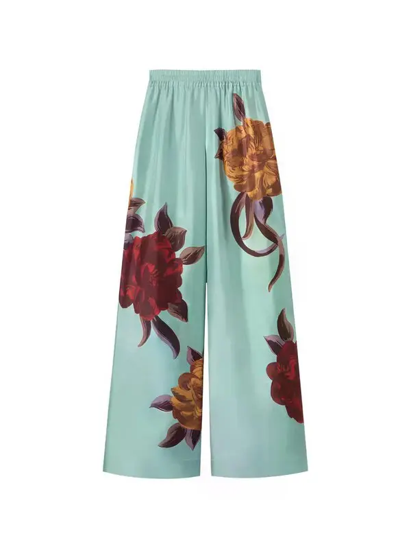 La DoubleJ Floral Palazzo Pants - Green