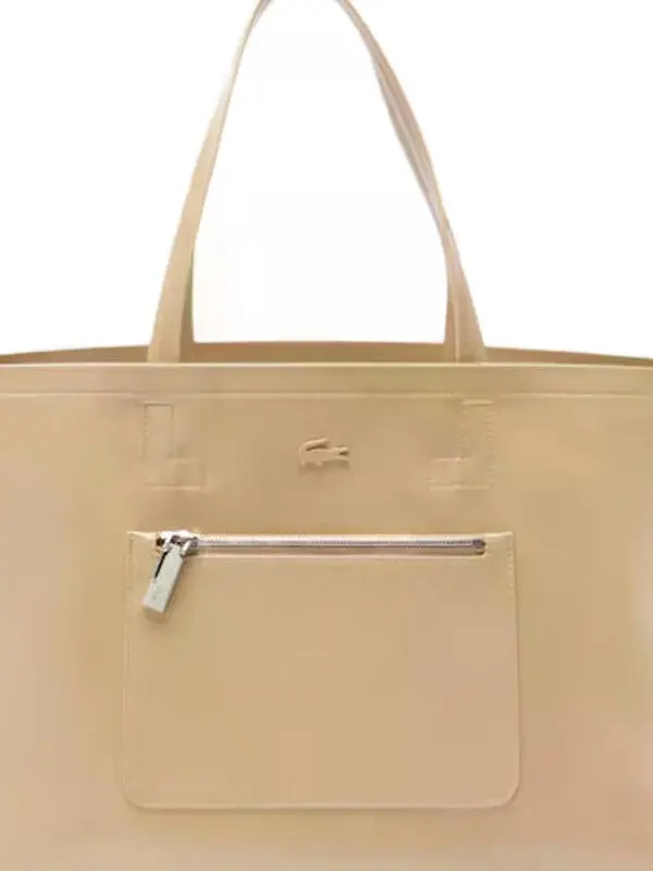 Lacoste Large Lite Glossy Tote Bag - Neutrals