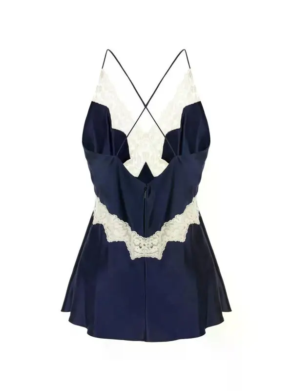 Alberta Ferretti Lace-trimmed Top