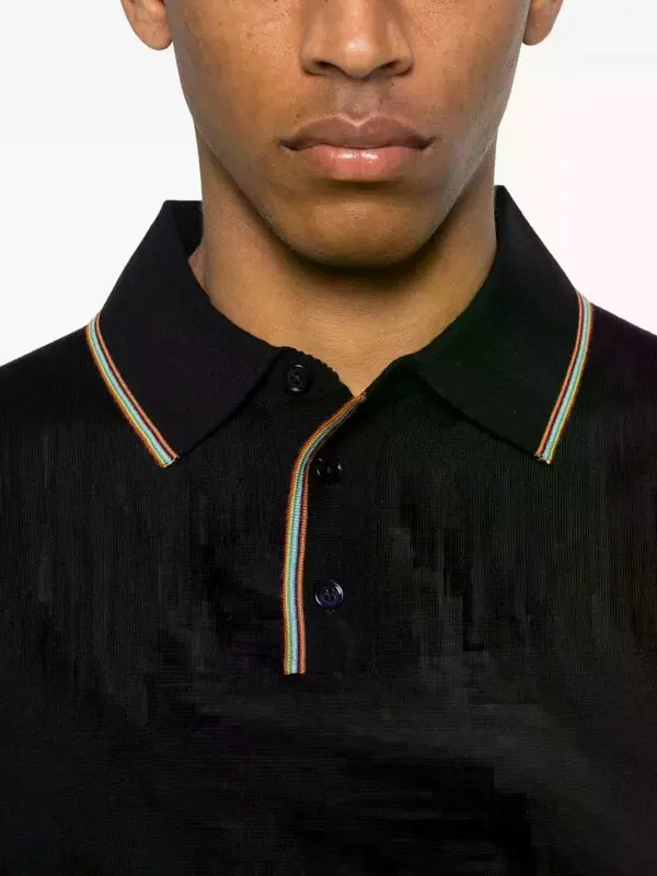 Paul Smith Striped Polo Shirt - Black