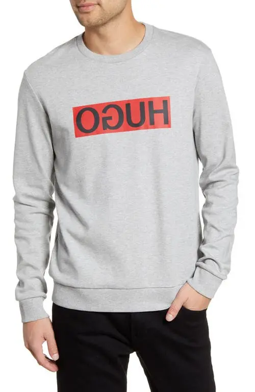 Hugo Dicago Regular Fit Crewneck Sweatshirt - Grey