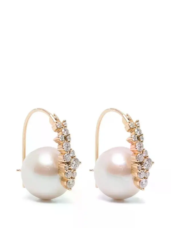 SYDNEY EVAN Pearl Diamond Earrings - Gold