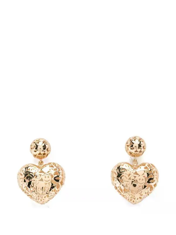 SYDNEY EVAN Wallpaper Heart Bead Drop Earrings - Gold