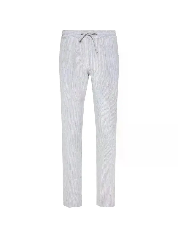 Fedeli Striped Drawstring Trousers - Grey