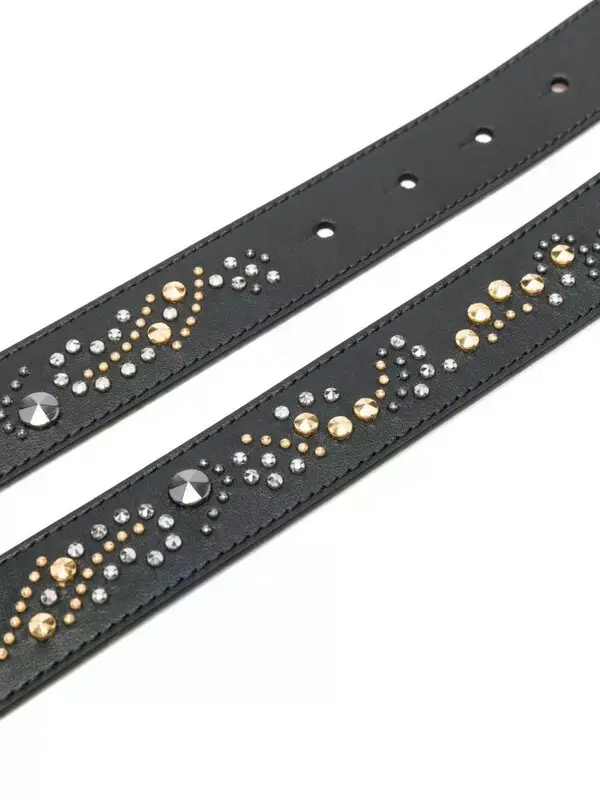 Versace Studded Medusa Leather Belt
