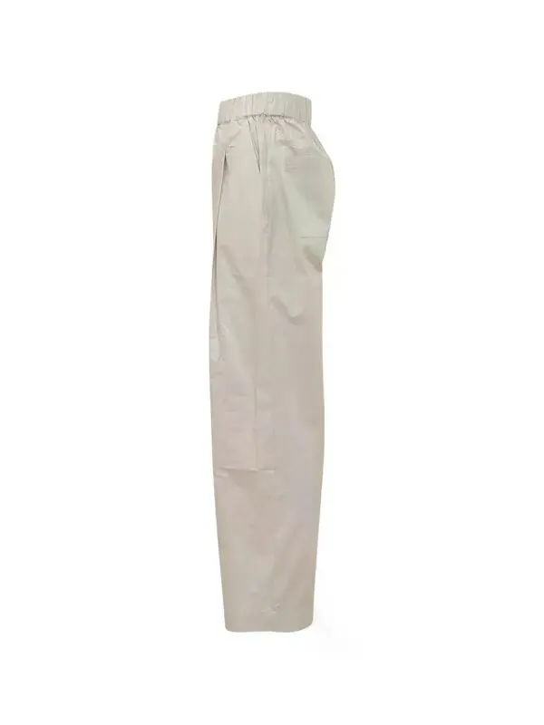 A PAPER KID Logo-patch Trousers - Neutrals