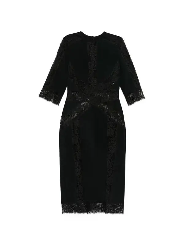 Elie Saab Lace-panel Midi Dress
