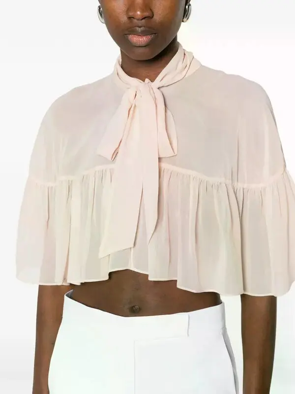 Max Mara Cape Shirt With Tie Detail - Pink