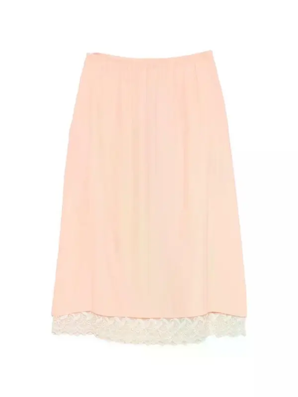 Simone Rocha Midi Skirt With Lace Trim - Orange