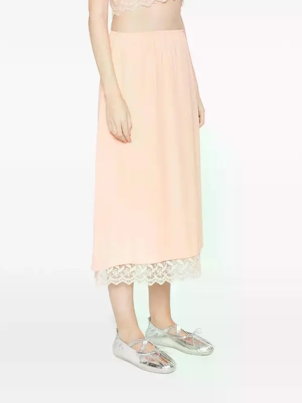 Simone Rocha Midi Skirt With Lace Trim - Orange