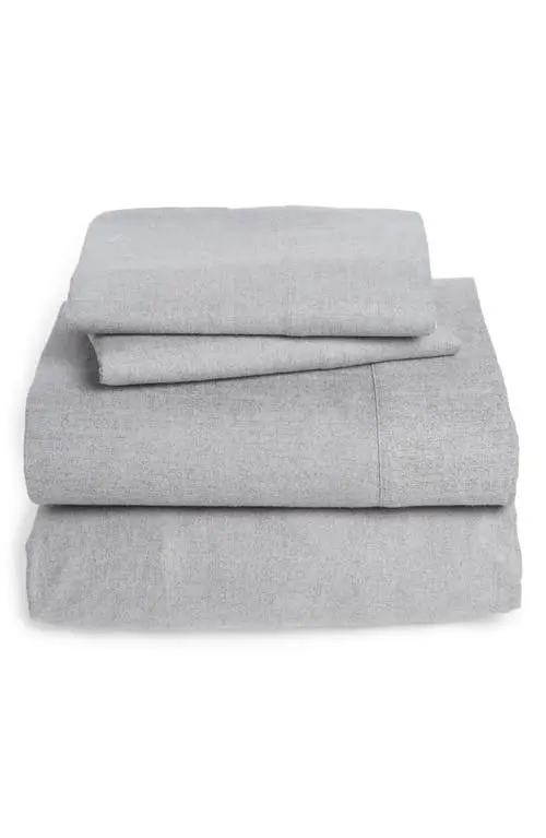 Nordstrom Flannel Sheet Set - Grey Frost Heather