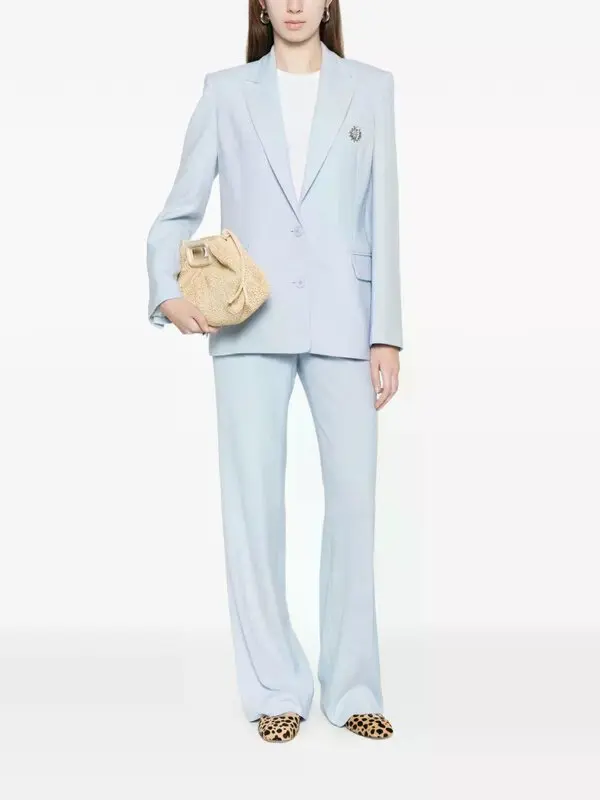Maje Light Double-breasted Blazer With Removable Brooch