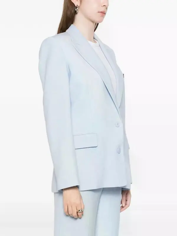Maje Light Double-breasted Blazer With Removable Brooch