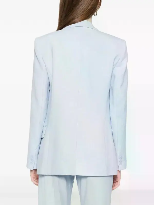 Maje Light Double-breasted Blazer With Removable Brooch