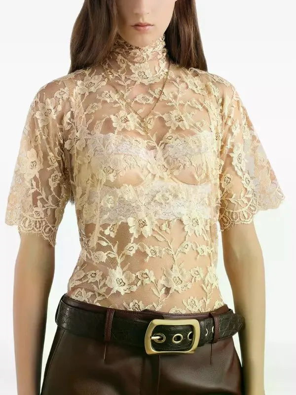 Dolce & Gabbana Floral-lace Blouse - Neutrals