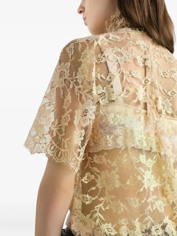 Dolce & Gabbana Floral-lace Blouse - Neutrals