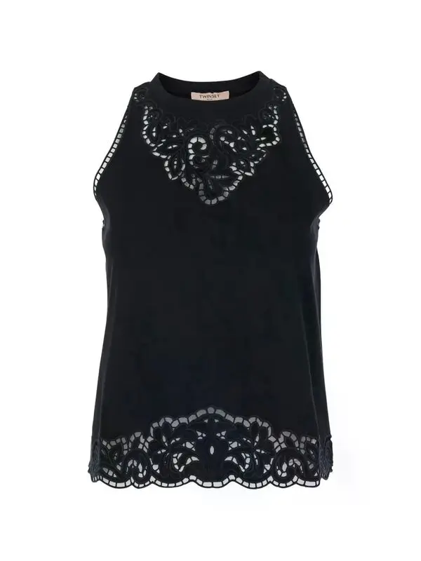 TWINSET Crochet Detail Top - Black