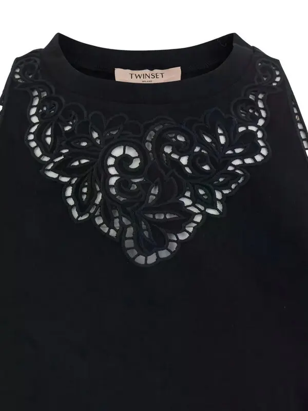 TWINSET Crochet Detail Top - Black
