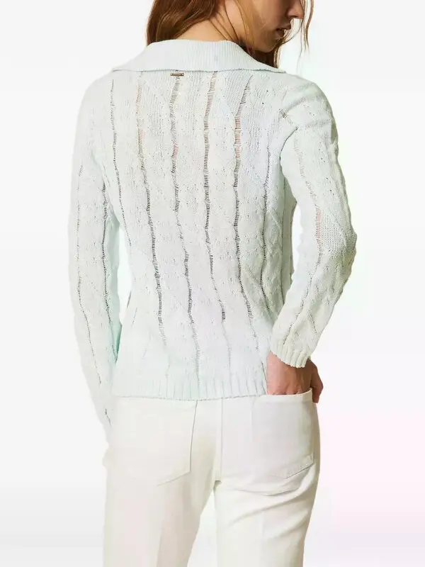 TWINSET Polo-collar Cable-knit Sweater