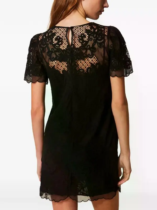 TWINSET Short Lace Dress With Scalloped Details