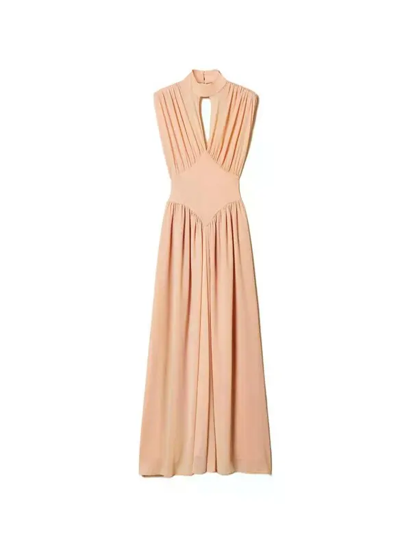 TWINSET Gathering Detail Maxi Dress - Neutrals