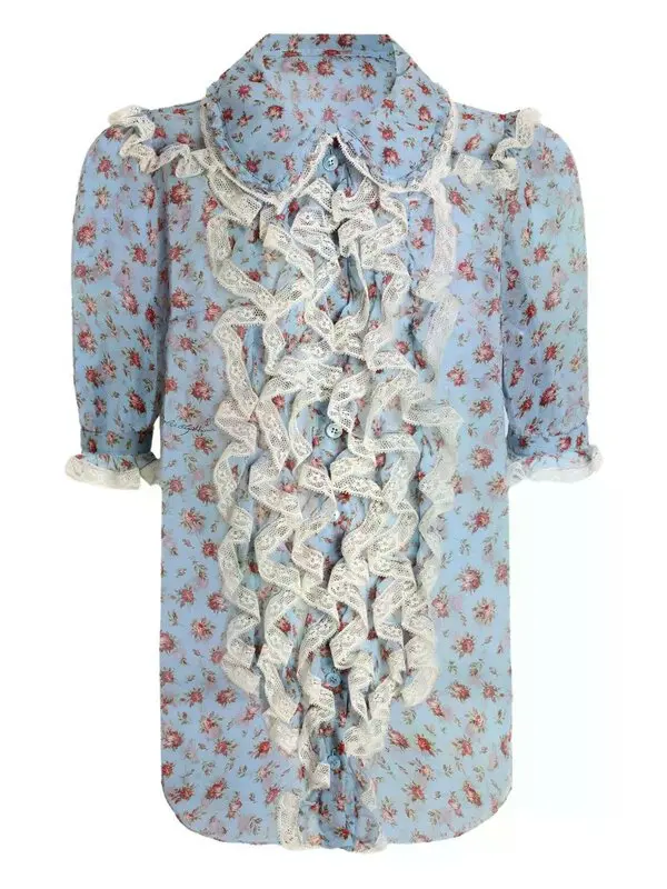 Dolce & Gabbana Floral Print Ruffled Top