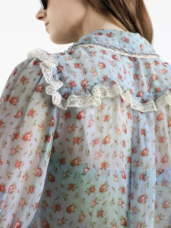 Dolce & Gabbana Floral Print Ruffled Top