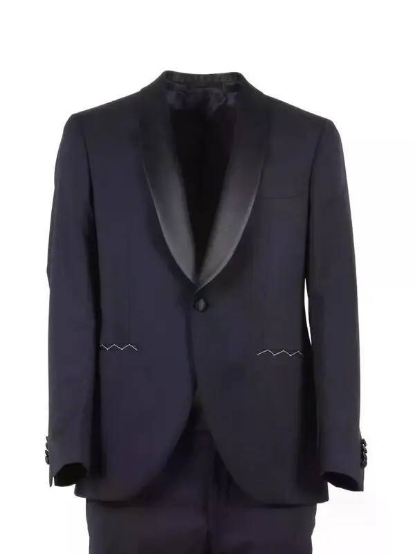 LUIGI BIANCHI MANTOVA Shawl-collar Zig-zag Suit